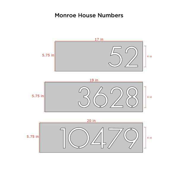Painted Monroe House Numbers - Matte Black - Bold MFG & Supply