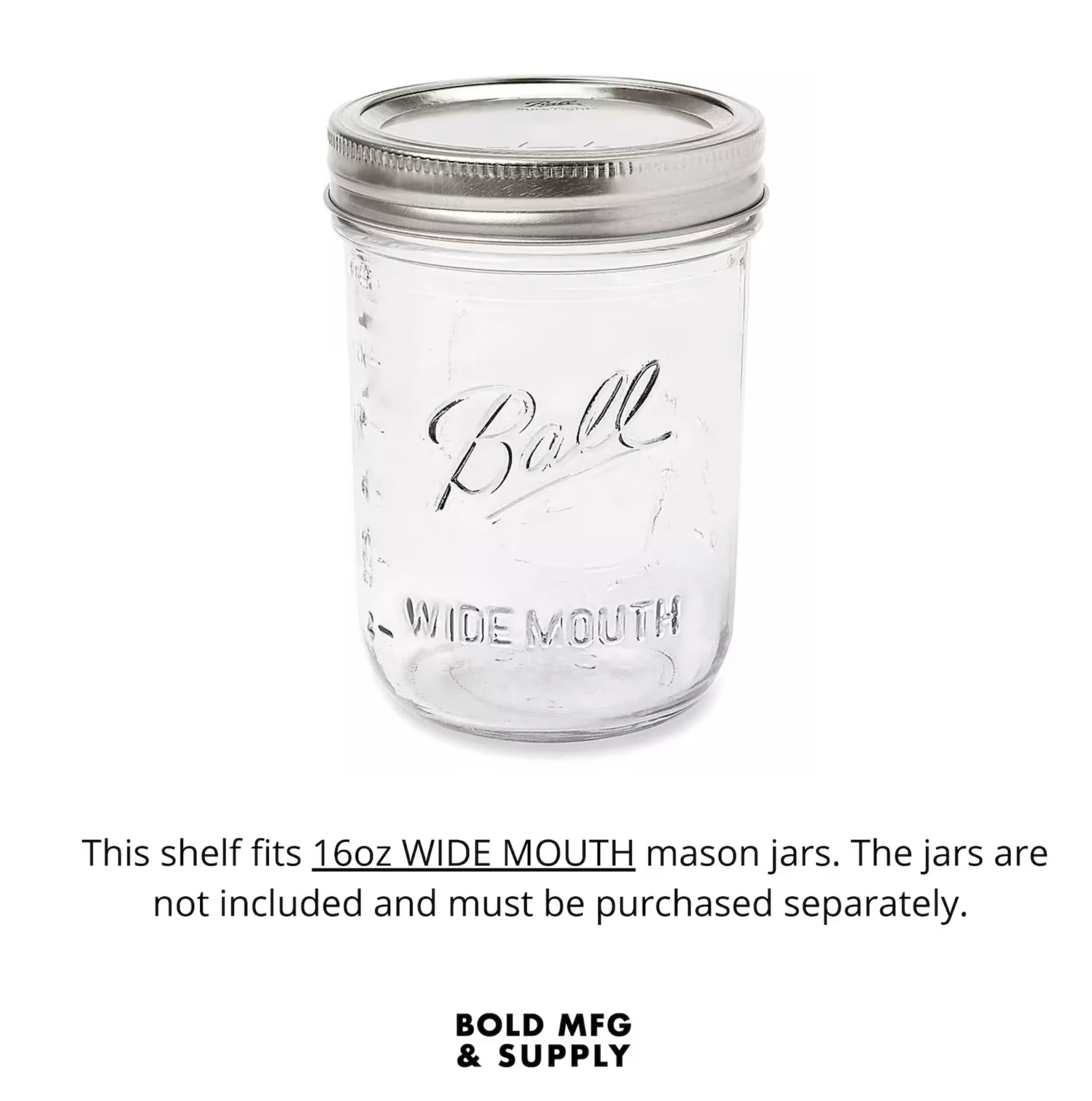 Mason Jar Shelf - 2 Pack - Bold MFG & Supply