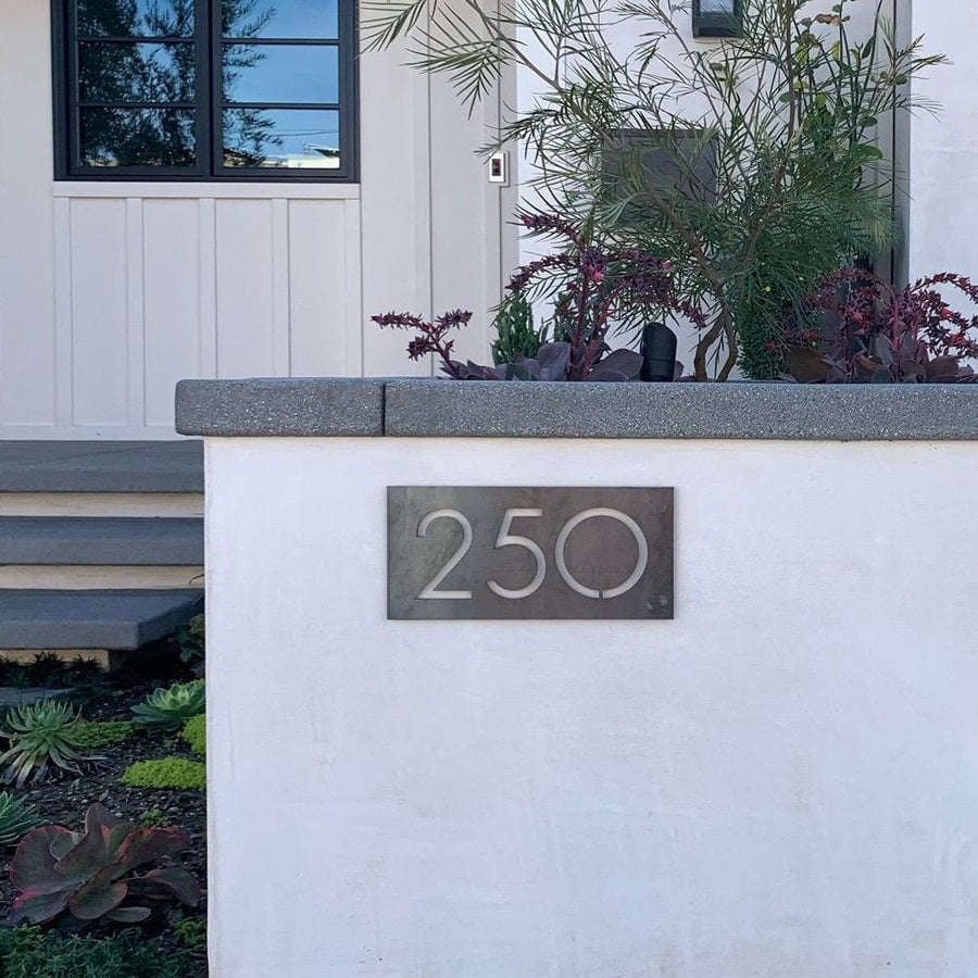 Pemberton House Numbers - Raw Steel - Bold MFG & Supply