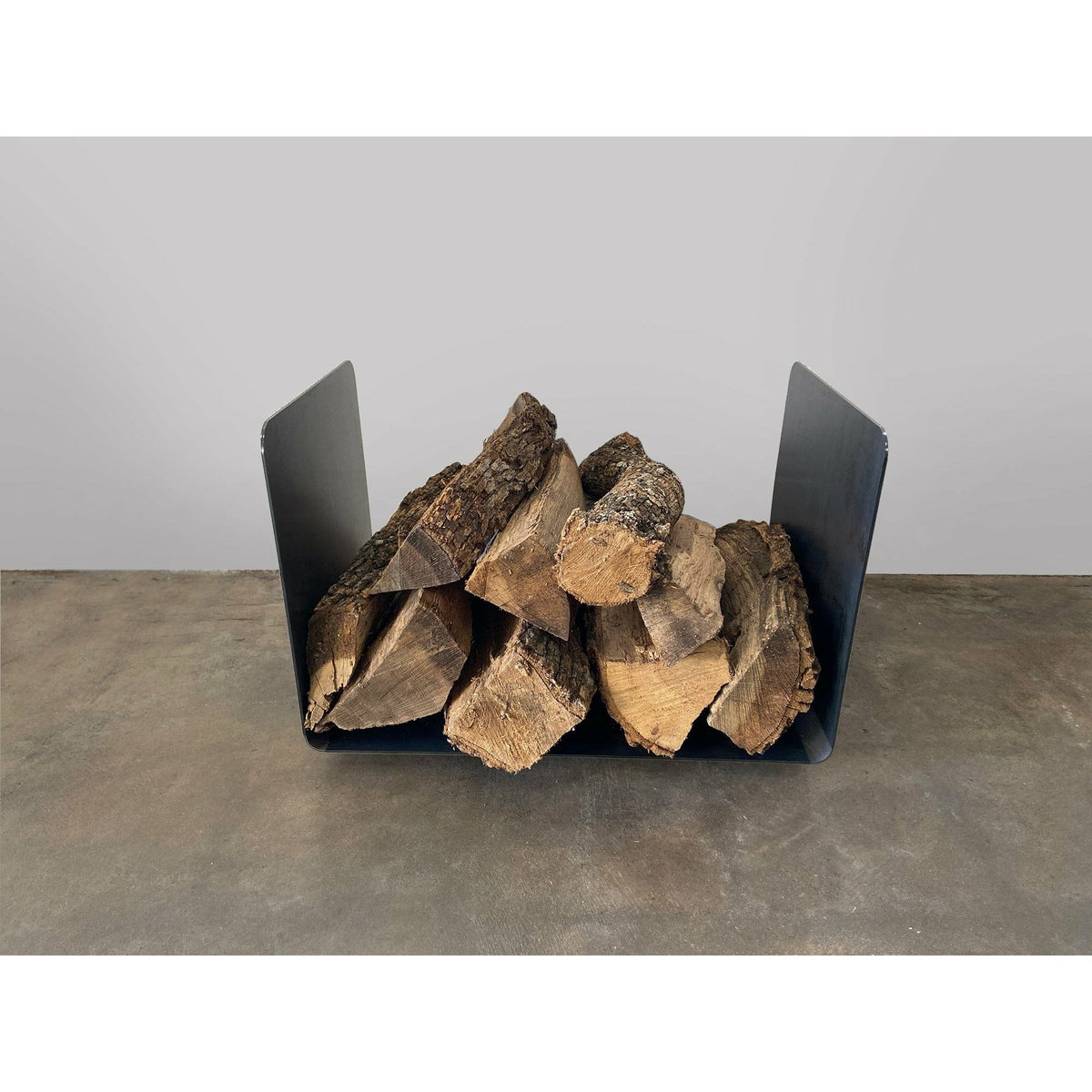 Bent Steel Log Holder for Modern Living - Bold MFG & Supply
